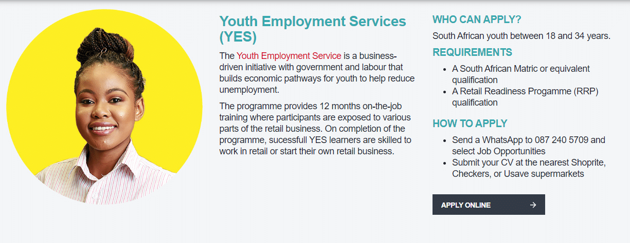 Shoprite Youth Employment Services (YES) 2023 for Unemployed South Africans