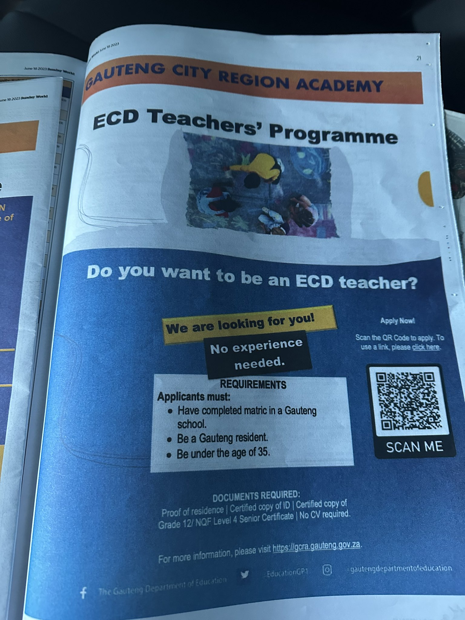 Gauteng Province ECD Teachers’ Programme 2023 for Unemployed Graduate ...