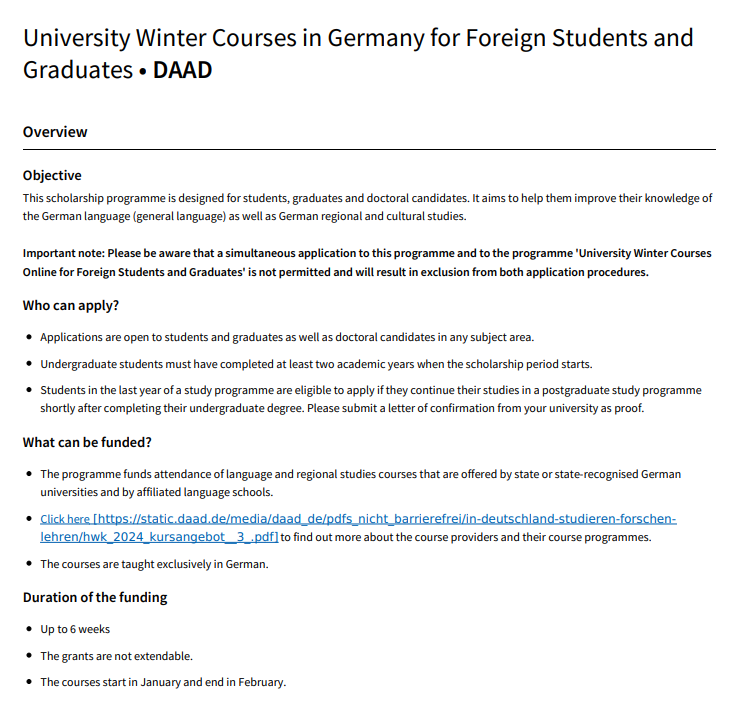 DAAD University Winter Courses in Germany 2025 for Foreign Students and ...