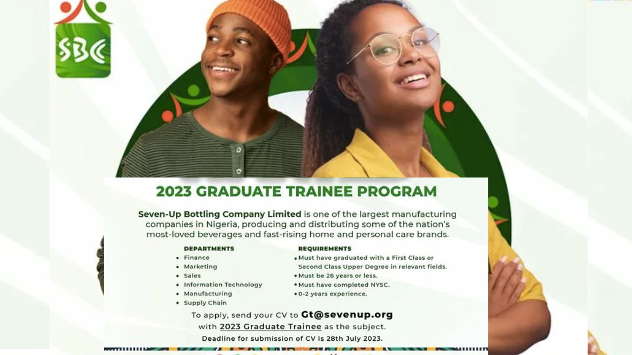 Seven-Up Bottling Company HR Graduate Trainee Programme 2024 for Graduate Nigerians