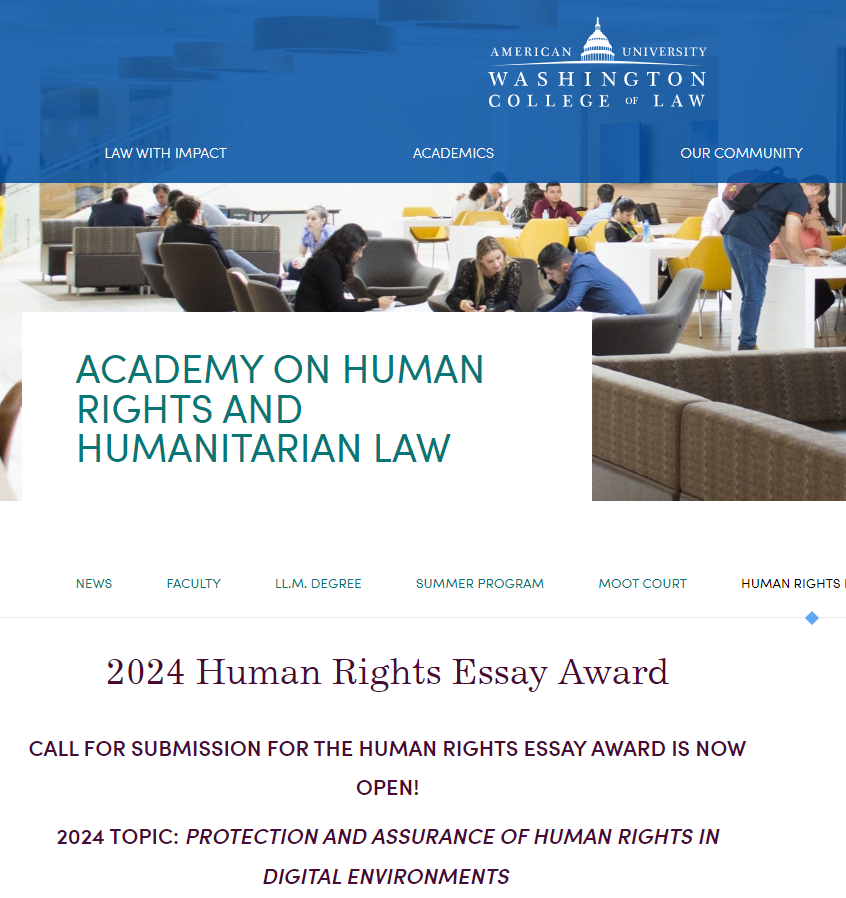 Human Rights Essay Award 2024 (Fully-funded to American University ...