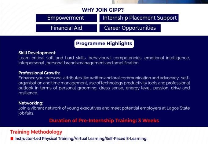 Lagos State Graduate Internship Placement Program (GIPP) 2024 For ...