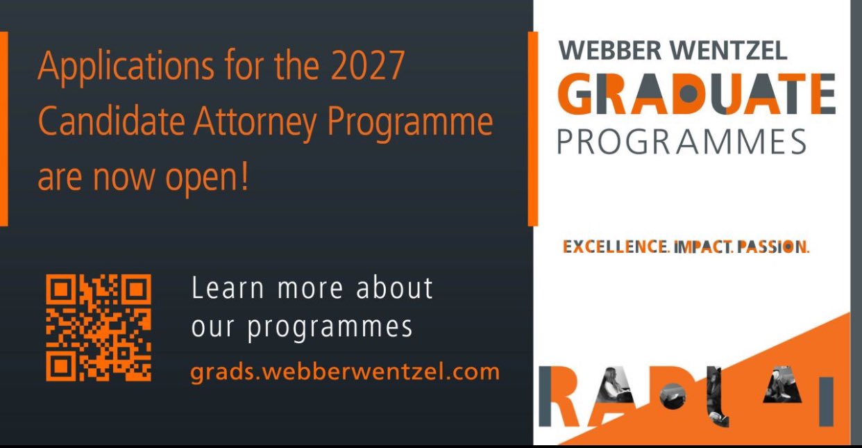 Webber Wentzel Candidate Attorney Programmes 2026 and 2027 for South ...