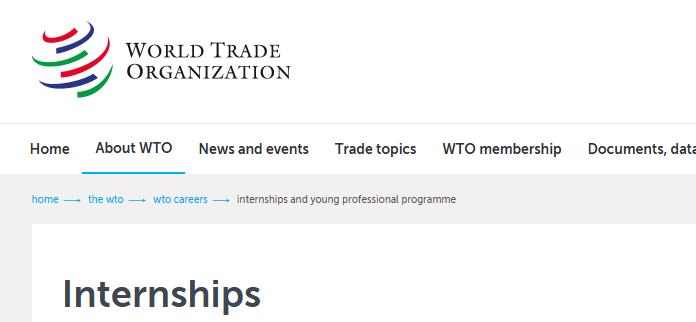World Trade Organization Internship Program 2025