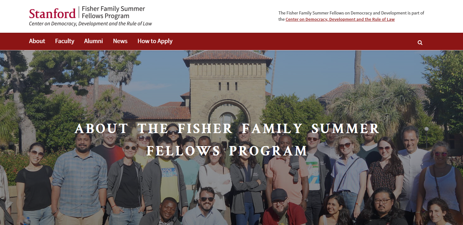 Fisher Family Summer Fellows Program On Democracy and Development 2025 ...