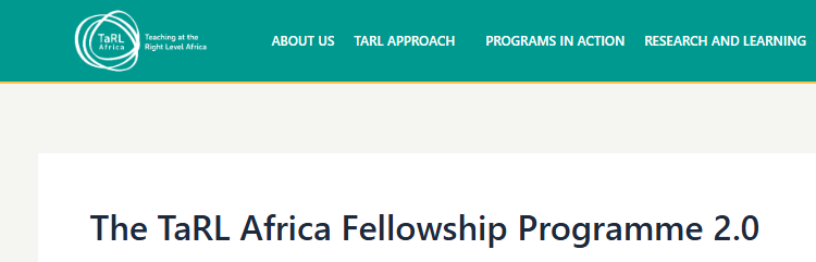 The TaRL Africa Fellowship Program 2.0 For Sub-Saharan Africa Leaders ...
