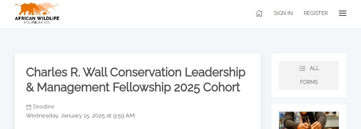Charles R. Wall Conservation Leadership & Management Fellowship Program ...