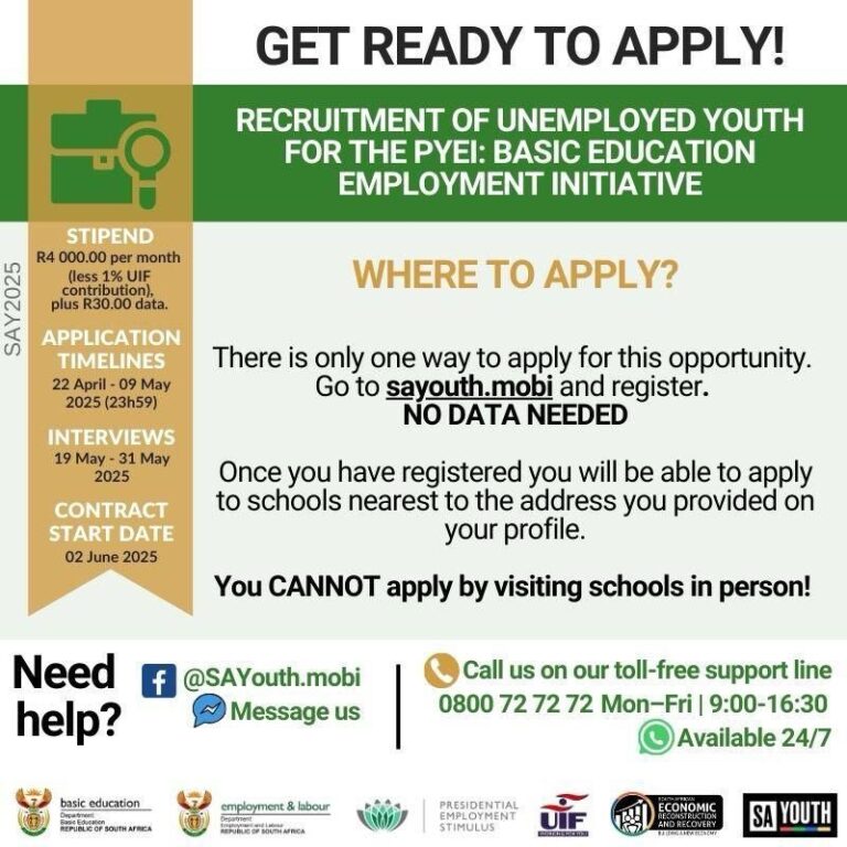 SAYouth Teacher Assistant Applications and General Assistants 2025 Now ...