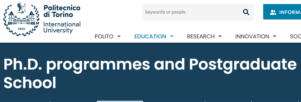 ITALY: 96 PhD Scholarships at Politecnico di Torino (Fully-Funded) 2026 ...