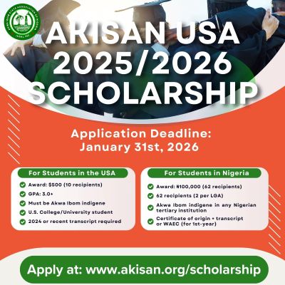 AKISAN Scholarship Awards for Undergraduate Students in Nigeria and the ...