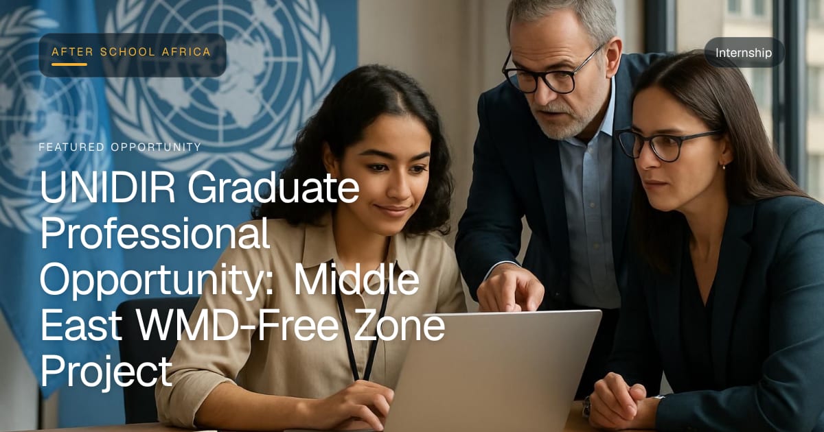 UNIDIR Graduate Professional Opportunity: Middle East WMD-Free Zone ...