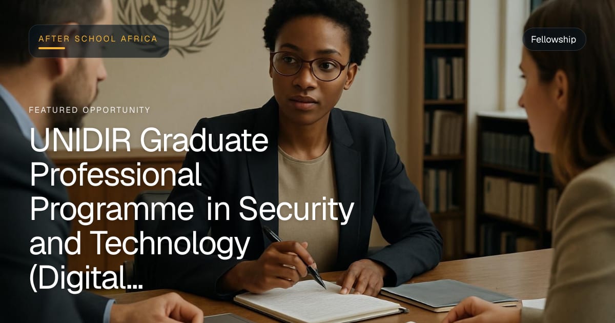 UNIDIR Graduate Professional Programme 2026 in Security and Technology ...